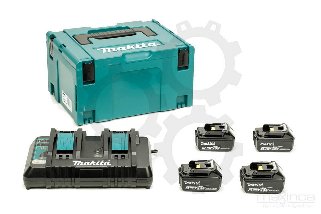 Set akumulatorjev MAKITA (4 x 18V/6,0Ah + DC18RD) | Masinca.si